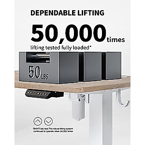 BANTI 55'' Standing Desk, Electric Stand up Height Adjustable Home Office Table, Sit Stand Desk with Splice Board, Maple