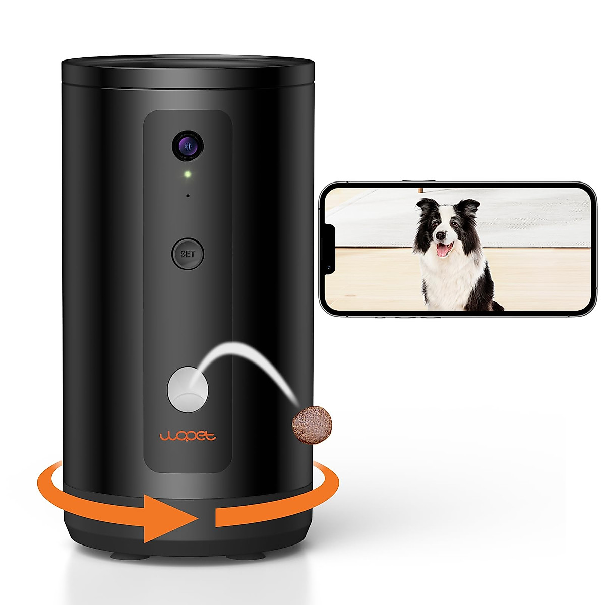 WOPET Smart Pet Camera:Dog Treat Dispenser, Full HD WiFi with Night Vision for Pet Viewing,Two Way Audio Communication Designed for Dogs and Cats,Monitor Your Pet Remotely