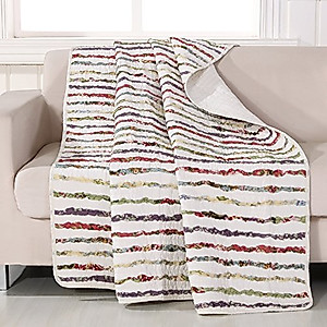 Greenland Home Bella Ruffle Quilted Throw Blanket, Full