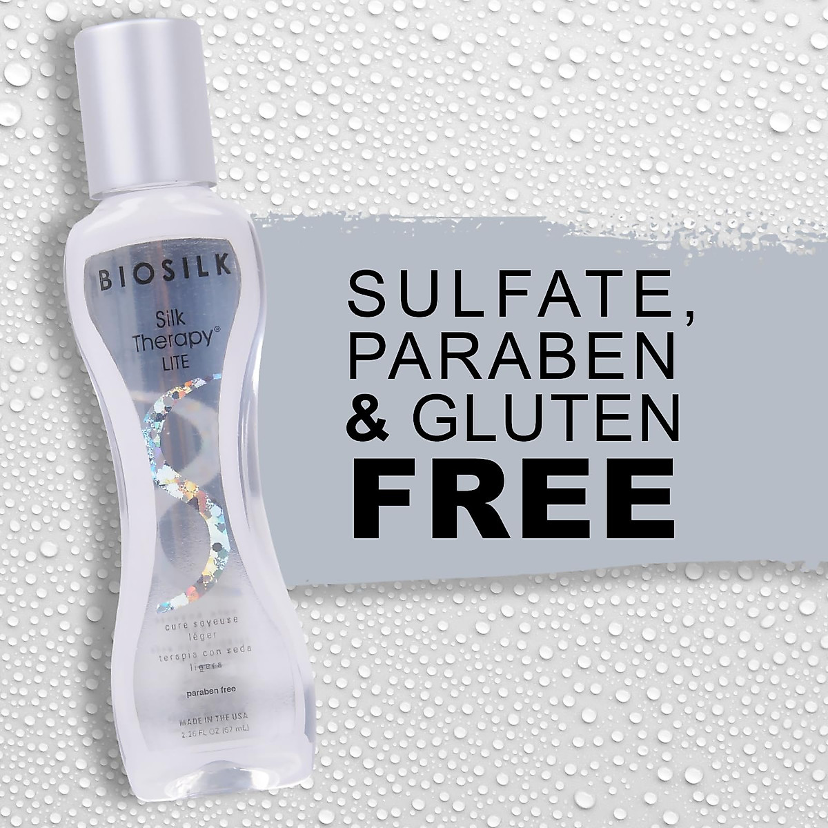 BioSilk Silk Therapy Lite, Leave-In Reconstructing Treatment To Smooth Fine & Thin Hair, Sulfate, Paraben & Cruelty-Free, 2.26 Oz