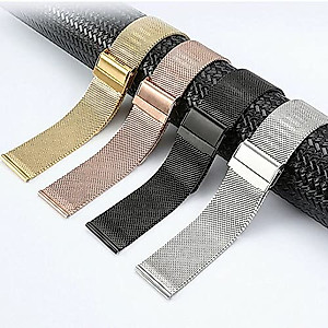 FoundEast Wrist Strap Intended for Cuszwee 1.85'' Smart Watch Band, Replacement Metal WristBand for Cuszwee 1.85'' Smartwatch Stainless Steel Bracelet Adjustable Loop (Silver+Rose Gold)