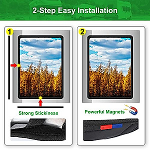 RV Door Window Shade RV Skylight Shade Cover Set, Foldable Magnetic Camper Sunshade Privacy Screen Window Cover, Travel Trailer Motorhome Sun Shade Accessories with Storage Bag