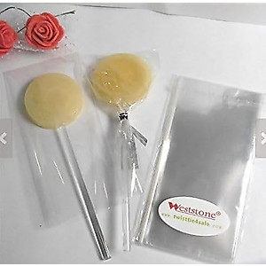 25pcs 6" x 4mm Flat Clear Sticks for Cake Toppers Cake pops or Lollipops - Acrylic Plexiglass Sticks Transparent Clear, Strong and not Bendy with Length of 4“,6“ or 8“ (25, 6in)