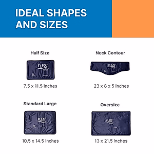 FlexiKold Gel Neck Ice Pack (23" X 8" X 5") - Reusable Cold Pack Compress (Therapy for Pain, Injuries of Neck, Lower Back, Shoulder, wrap Around Knee, Foot, Thigh, Elbow) - A6301-COLD