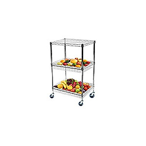Omega 18" Deep x 24" Wide x 20" High 2 Tier Chrome Mobile Basket Unit