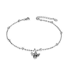 ONEFINITY Bee Adjustable Bracelet Sterling Silver Tiny Bee Charm Bracelet Jewelry for Women