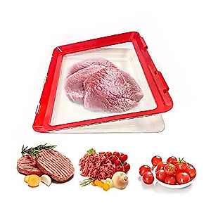 Vacuum Food Container Food Preservation Tray Fresh-keeping Meat Dishes Refrigerator Storage Container Kitchen Storage Tray 2PCS
