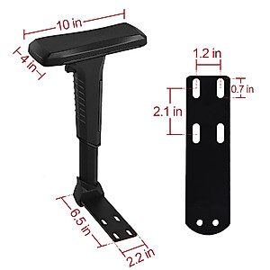 Frassie Height Adjustable Chair Armrest Pair, Gaming Boss Chair Arms Set Replacement 4D (Black)