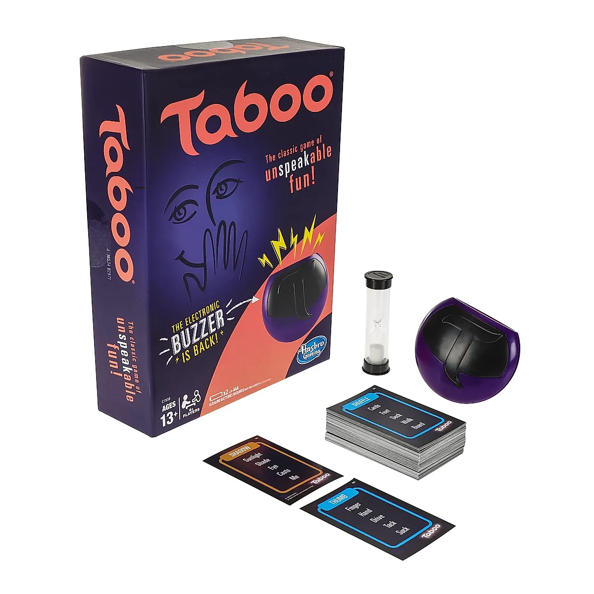 Hasbro Gaming Taboo Game,Fun Party Game for Adults and Teens Ages 13+,Family Game Night,Includes Buzzer,Game for 4 or More Players