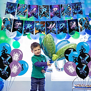 𝓑𝓵𝓾𝓮 𝓑𝓮𝓮𝓽𝓵𝓮 Birthday Party Decorations,𝓑𝓵𝓾𝓮 𝓑𝓮𝓮𝓽𝓵𝓮 Party Supply Set for Kids with 1 Happy Birthday Banner Garland , 13 Cupcake Toppers,18 Balloons for 𝓑𝓵𝓾𝓮 𝓑𝓮𝓮𝓽𝓵𝓮 Party Supplies