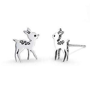 Boma Jewelry Sterling Silver Deer Fawn Stud Earrings