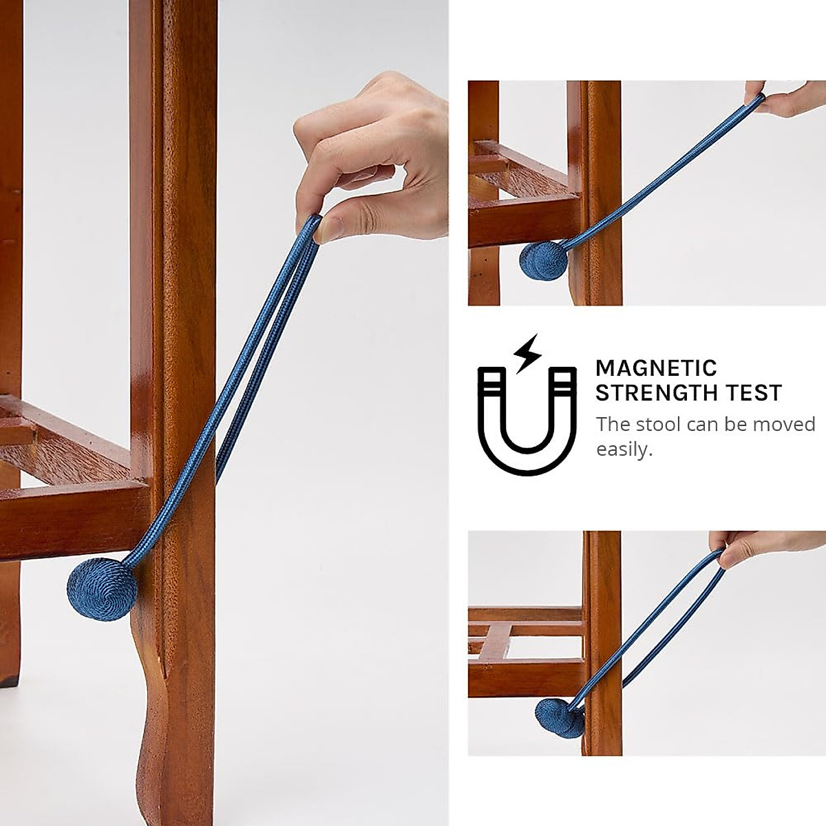 NICEEC 2 Pack Strong Magnetic Curtain Tiebacks 16 Inch Handmade Weave Rope Curtain Holdbacks 2023 Modern Elegant Decorative Curtain Drape Tie Backs for Home & Outdoor Window Drapery (Navy Blue)