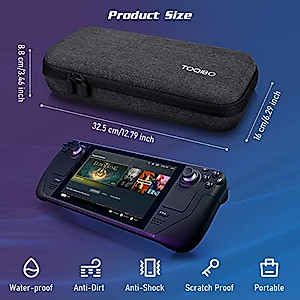 TOQIBO Protective Carrying Case for Steam Deck, Portable Travel Carrying Case Pouch Compatible with Steam Deck Console & Accessories, Hard Shell Carry Case Built-in AC Adapter Charger Storage Bag