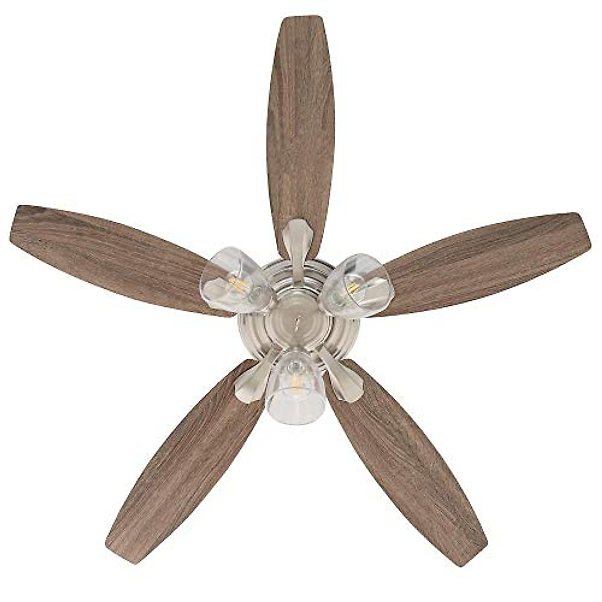 Hampton Bay Stoneridge 52 in. LED Indoor Brushed Nickel Hugger Ceiling Fan with Light Kit