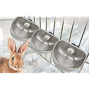 10PCS Rabbit Water Feeder Breeding Equipment Automatic Rabbit Drinker Cage Water Cup Anti-Scratch Stainless Steel Nipple Drinking Coop Cup Feeding Water Bowl