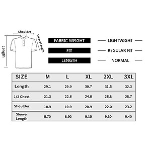 V VALANCH Red White and Blue Shirts for Men Collared Flag T Shirts Moisture Wicking Tennis Polo July 4Th Shirts