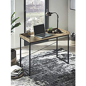 Signature Design by Ashley Gerdanet Casual 43" Sleek Home Office Writing Desk, Beige & Black