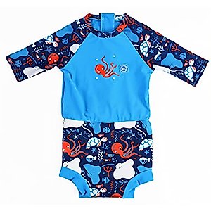 Splash About Happy Nappy Sunsuit with Swim Diaper Under The Sea 12-24 Months