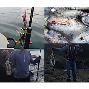 Glow Squid Jigs Saltwater Fishing Lures 10pcs Shrimp Prawn Lures Luminous for Cuttlefish Octopus Fishing Lures Kit