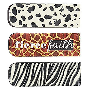 Salt & Light, Animal Print Magnetic Bookmarks, 1 Each of 6 Designs, 4 3/4 x 2 inches Each