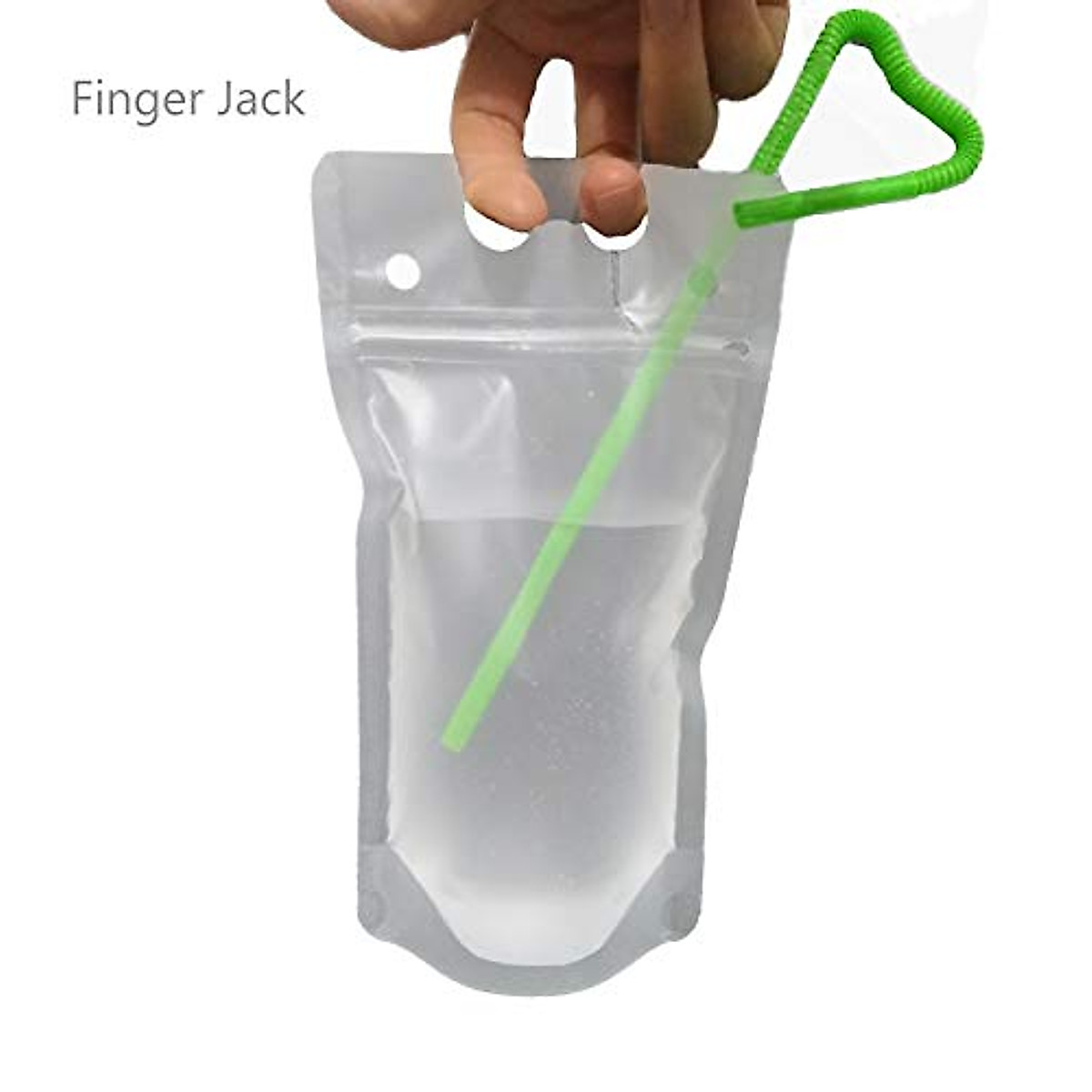 Drink Pouches Bag with Straws 20 Pack 17oz Plastic container Reclosable Zipper Hand-held Heavy Duty Ice Drinking Juice Pouches Bags
