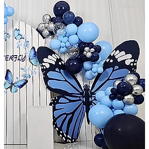 KALOR Navy Blue Balloons Garland Arch Kit 110Pcs - Different Sizes 18/12/10/5 Inch Party Balloons for Birthday Baby Shower Wedding Graduation Party Decorations