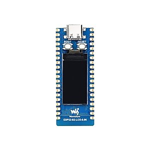 ESP32-S2 MCU WiFi Development Board with 0.96inch IPS LCD Display, 2.4 GHz WiFi 240 MHz Xtensa Single-Core 32-Bit LX7 Microcontroller, Support Raspberry Pi Pico Expansion Board