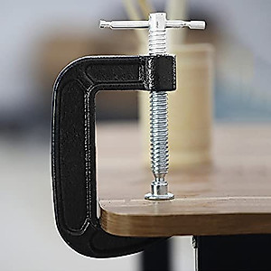 Jersvimc 2Pcs 3 Inch Malleable Iron C-Clamp Set, Small G Clamp Wood C Clamps Woodworking Sets Sliding Bar Clamp Jaw Clamps for Wood Building Industrial