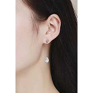 SBLING Platinum-Plated Cubic Zirconia Teardrop Earrings, 3.9 cttw, Teardrop