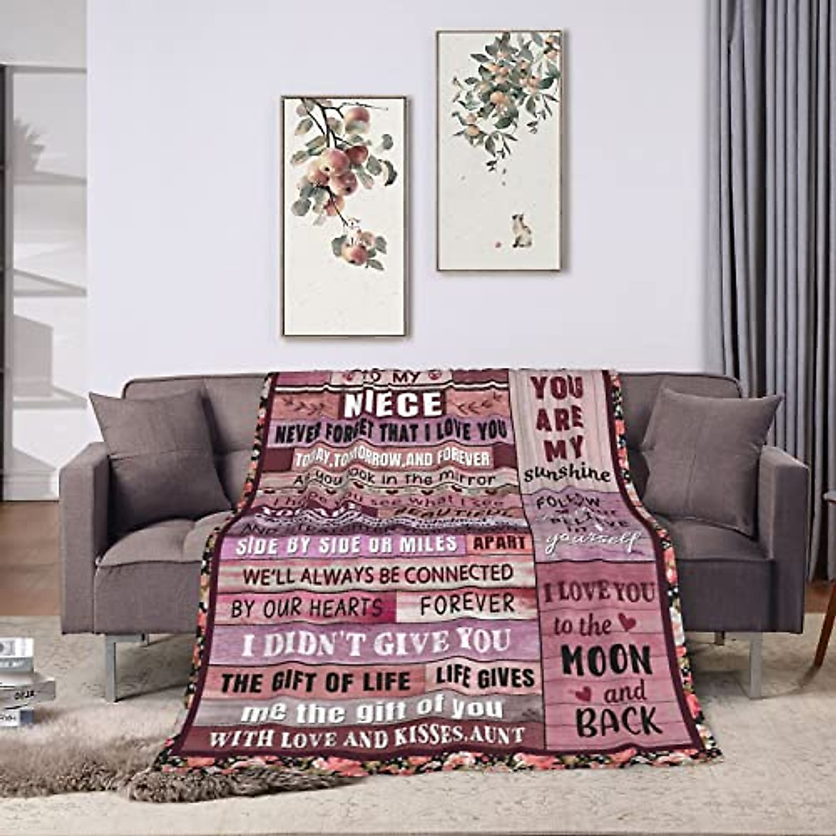 S SETEOSIR Niece Gifts from Auntie Throw Blanket to My Niece from Aunt Birthday Gifts Ultra-Soft Micro 50"x60"