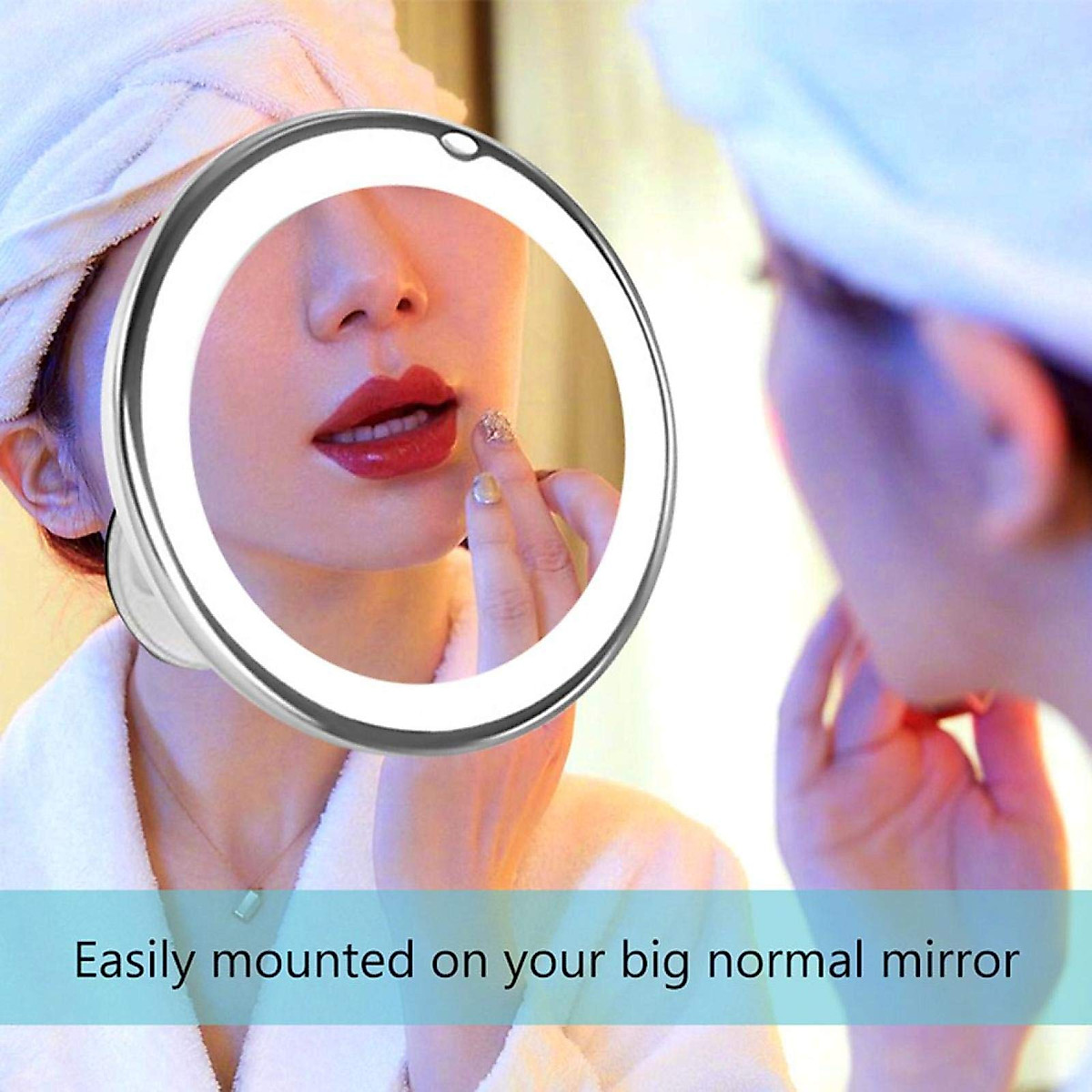 FQYYDD Illuminated Makeup Mirror Led Makeup Mirror Lamp 10X Amplification