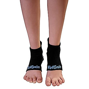 KidSole RX Gel Sports Sock for Kids with Heel Sensitivity from Severs Disease, Plantar Fasciitis (Toddler 11-2, Black)
