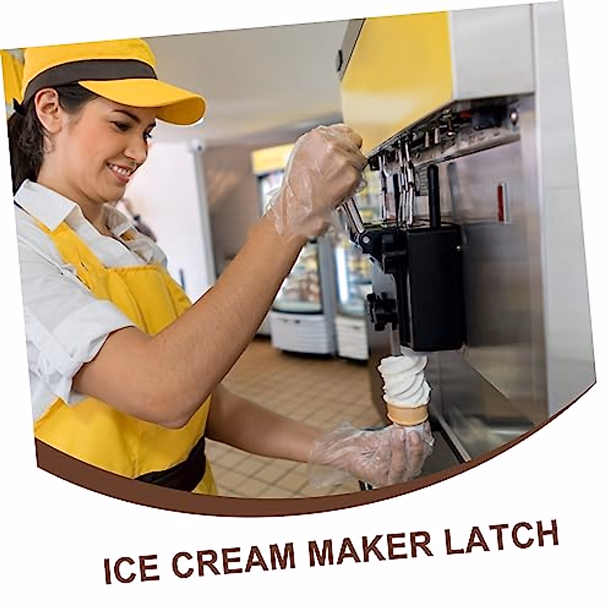 KONTONTY Ice Cream Machine Latch Shop Supplies Portable Ice Cream Maker Parts Ice Cream Grip Multipurpose Hook up Soft Serve Ice Cream Machine Accessories Silver Stainless Steel Ice Cream