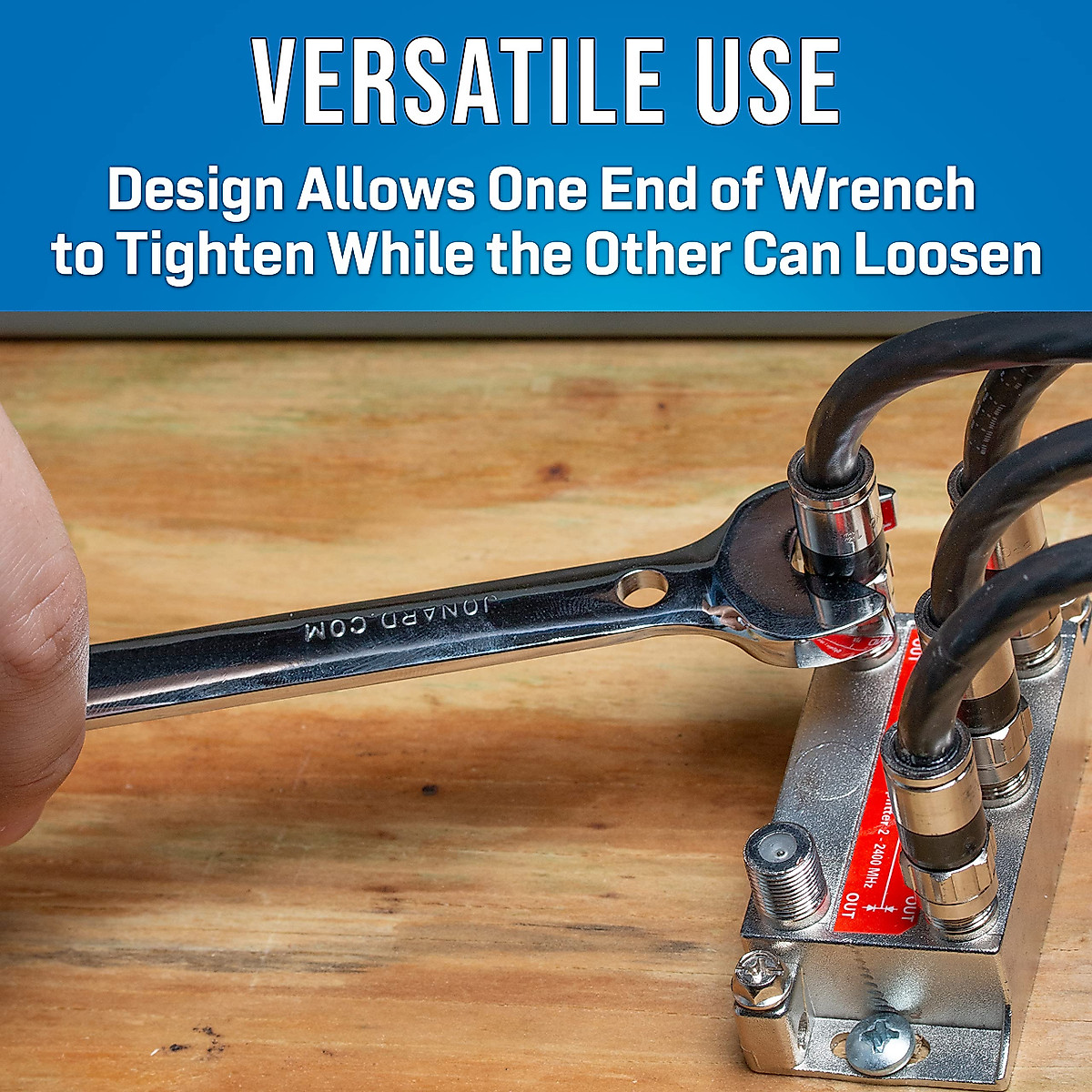 Jonard Tools ASW-716, Double Ended Speed Wrench, Angled Head, 7/16"