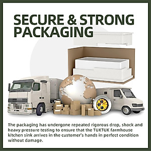 TUKTUK White Farmhouse Sink 30 Inch Farm Sink Fireclay Apron Front Single Bowl Kitchen Sinks Deep Drop In Undermount Kitchen Sink Luxury Bottom Grid & Strainer Drain Included