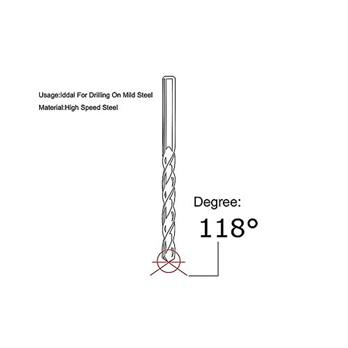 20pcs 7/64in x 2-5/8in, HSS Titanium Coated Drill Bits, Jobber Length, Straight Shank, Metal Drill for General Purpose