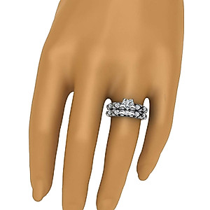 Rubyyouhe8 Luxury Women Cubic Zirconia Heart Rhombus Ring Wedding Engagement Jewelry GiftRomantic Gift for Her Women Girls on Valentine's Day, Mother's Day, Birthdays -Golden + White US 8