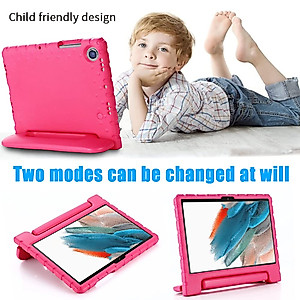 BOWOSEN Kids Case for Samsung Galaxy tab a8 10.5 Inch, Heavy Duty Shockproof Rugged Case with Handle Holder, Samsung Galaxy tab a8 10.5 Tablet Case 2022 (x200/205/207). Pink