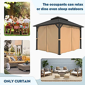 BPS 10' x 10' Gazebo Curtain Privacy 4-Panel Sidewall Outdoor Replacement Shade (Only Curtain)
