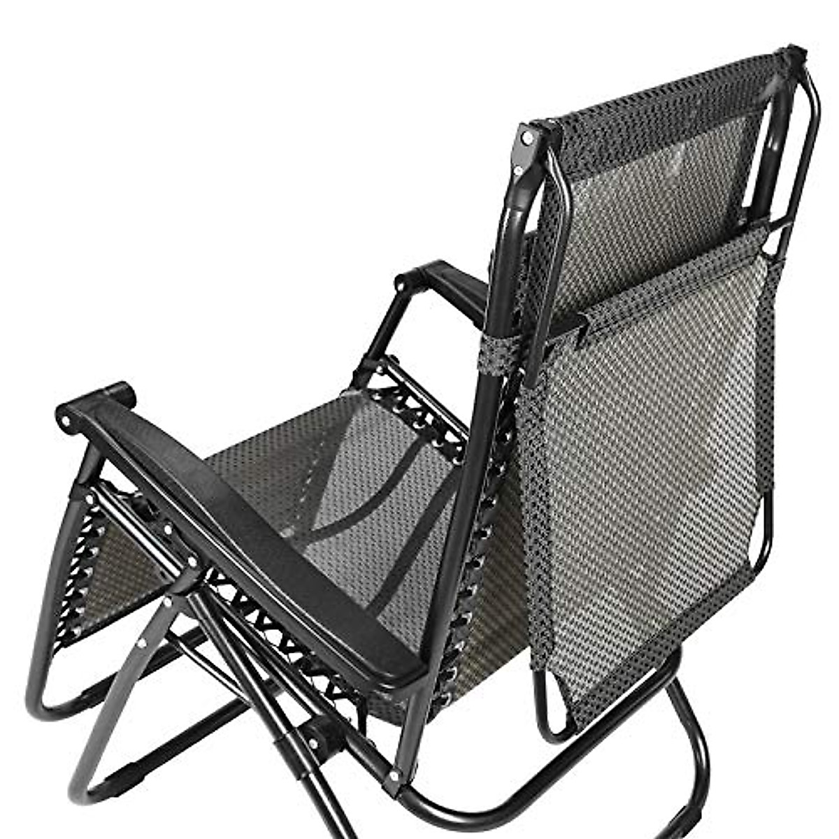 Zero Gravity Outdoor Lounge Chair Adjustable Folding Patio Reclining Chairs w/Sunshade Canopy+ Snack Tray for Travel Pool Yard Beach 2 PCS -Black