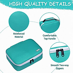 VASCHY Large Pencil Case, Art Color Pencils Pouch with Detachable Layers Multiple Zip Pockets for School Office Stationary Organization Turq