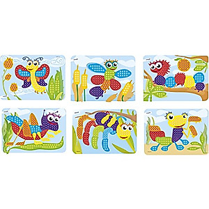 Miniland Educational MLE45316 Pegs 3/8", 6 Pattern Cards, 180 Pegs (Pack of 187)