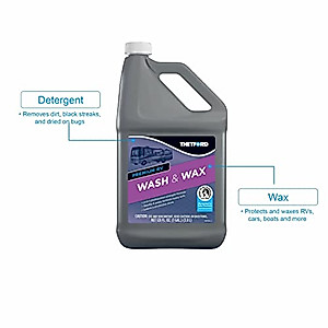 Thetford Premium RV Wash and Wax, Detergent and Wax for RVs / Boats / Trucks / Cars - 1 Gallon - Thetford 32517