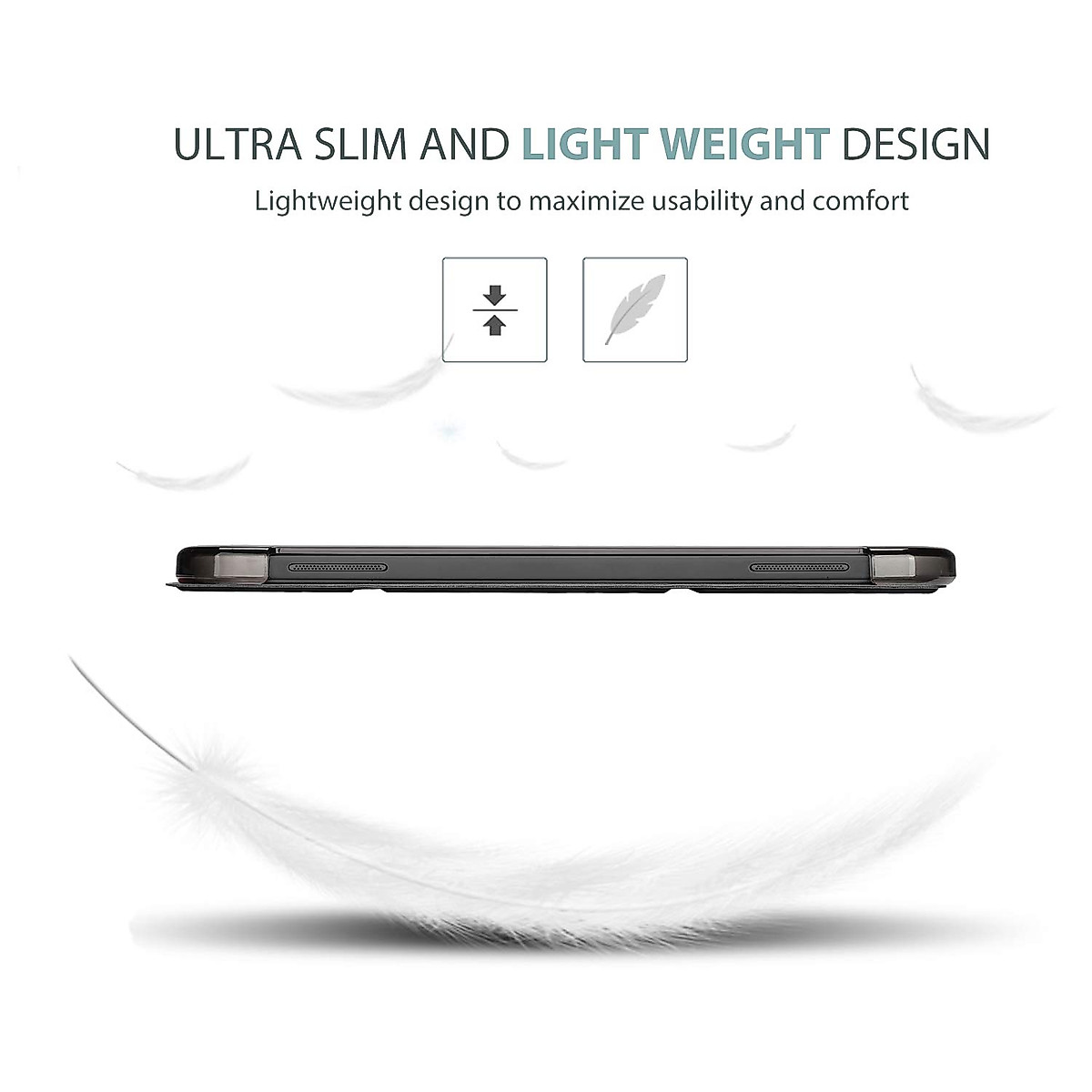 ProCase Slim Case for Galaxy Tab A 10.1 2016 SM-T580 T585 T587, Lightweight Stand Shell Smart Cover for Old Model Galaxy Tab A 10.1 Case 2016 –Black