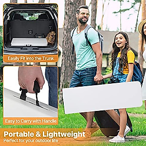 HKLGorg Folding Bench 6 FT Heavy Duty Plastic Outdoor Bench Foldable Camping Seat Portable Indoor Outdoor Seat Foldable Bench for Picnic Camping Party Dining - White (2 Pack)