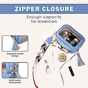 Viva Terry Clear Crossbody Bag with 2 Straps, Stadium Approved Clear Purse Bag for Concerts Sports Events Festivals,Gift
