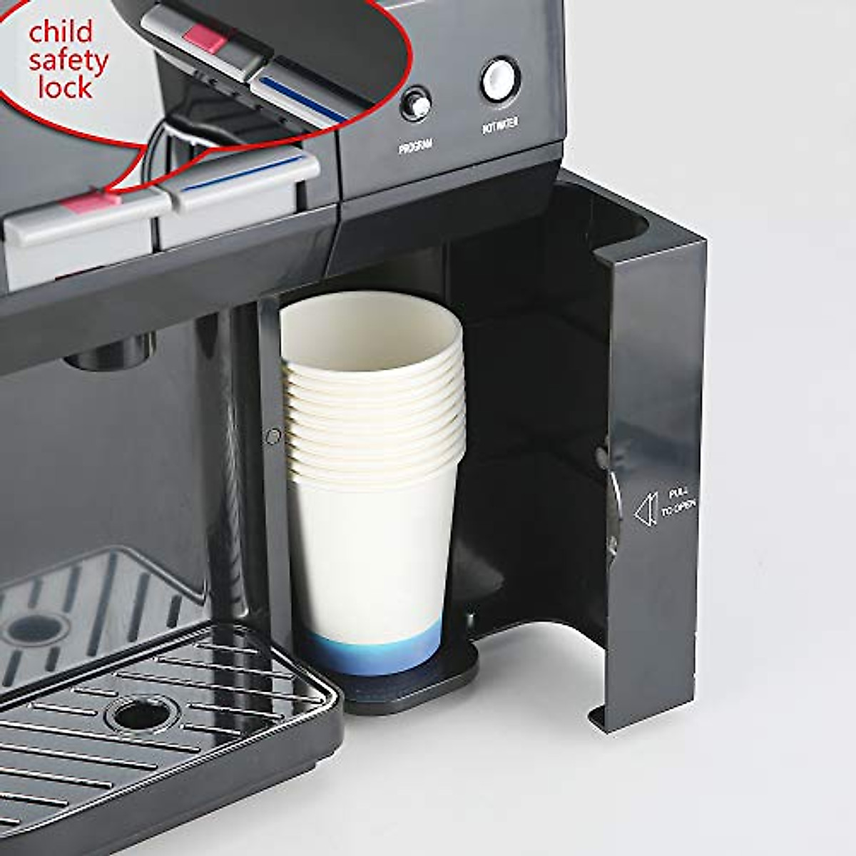 Amay Countertop Hot and Cold Water Cooler Dispenser, 3 to 5 Gallons, Child Safety Lock, with Energy Saving Switch