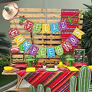 Feliz Cumpleaños Happy Birthday Banner Mexican Themed Birthday Cinco de Mayo Party Fiesta Decorations Supplies