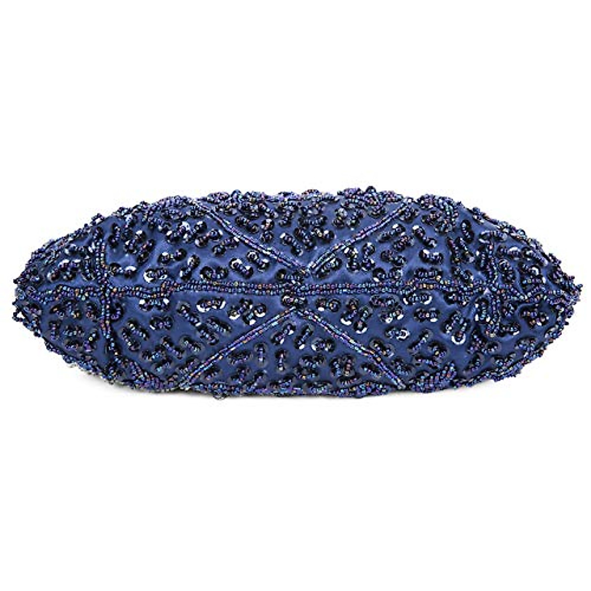 LIFEWISH Women's Evening Bag Beaded Sequin Design Metal Frame Kissing Lock Satin Interior Evening Clutch