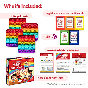 The Fidget Game Learn to Read in Weeks Master 220 High-Frequency Dolch Sight Words Curriculum-Appropriate for Pre-K to Grade 3 - Popping Mats & Dice